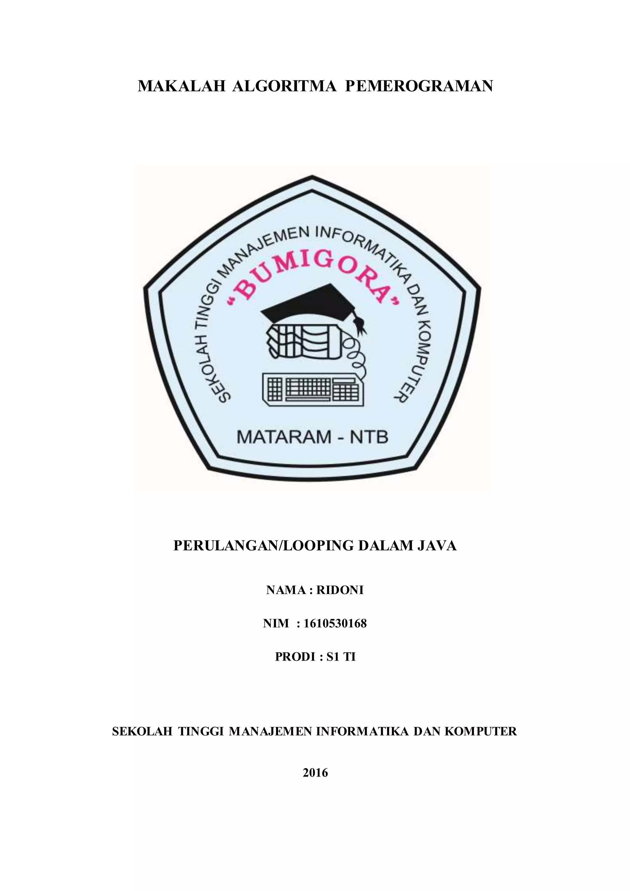 Ridoni,yunus,perulangan | DOCX