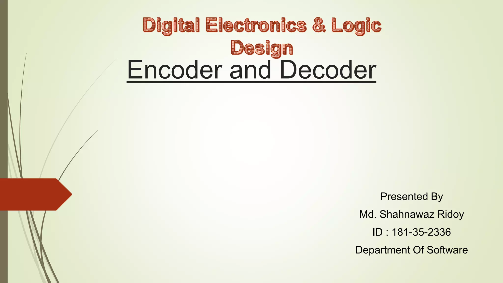 Encoder And Decoder Pptx Computer Software And Applications Computing