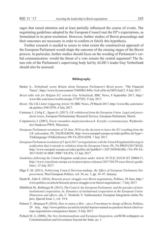 Asserting the leadership in Brexit negotiations | PDF