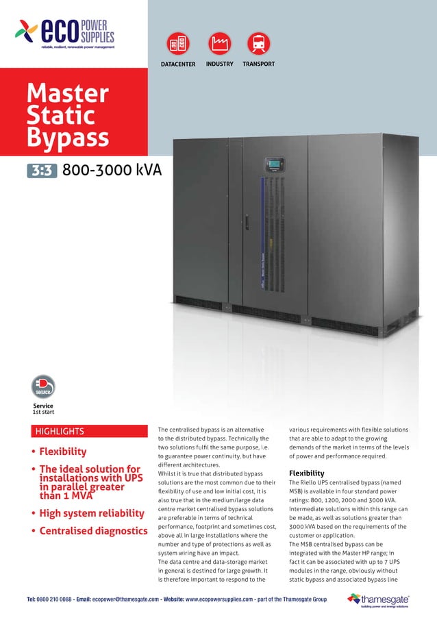 Riello master-wrap-around-static-bypass | PDF