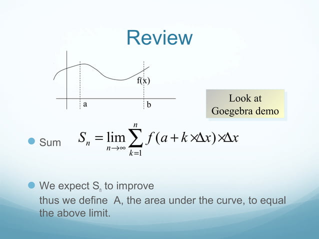 Riemann sumsdefiniteintegrals | PPT | Physics | Science