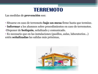 Riesgos de aulas emergencias y en la construcción | PPT