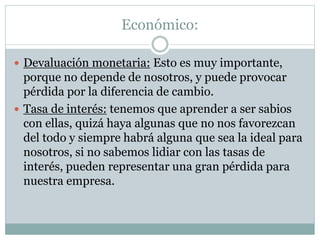 Riesgos en los negocios internacionales | PPTX