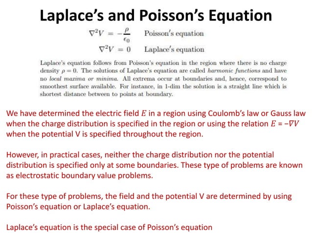 Introduction to Laplace and Poissons equation | PPTX | Physics | Science