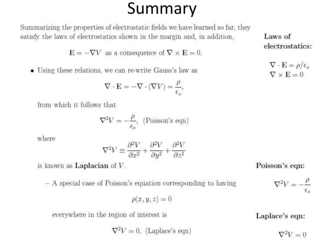 Introduction to Laplace and Poissons equation | PPTX | Physics | Science
