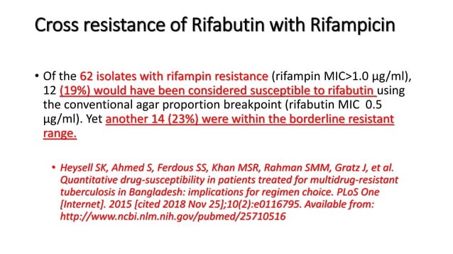 Rifabutin IN DRUG RESISTANT TB | PPT