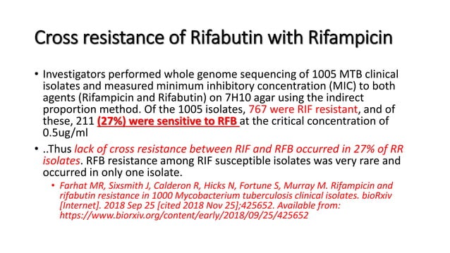 Rifabutin IN DRUG RESISTANT TB | PPT