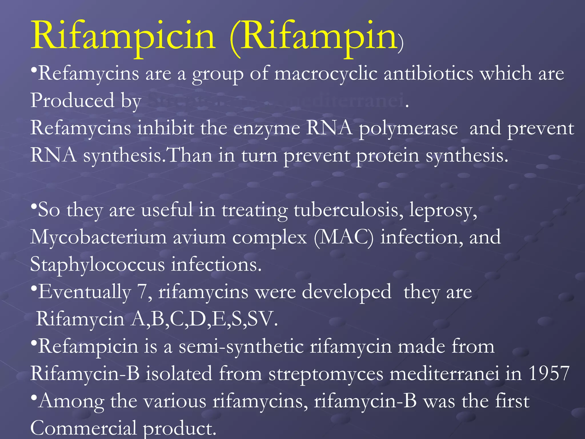 Rifampicin ppt. ravi (medicinal chemistry) | PPT