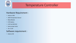 Temperature controlled fan | PPT