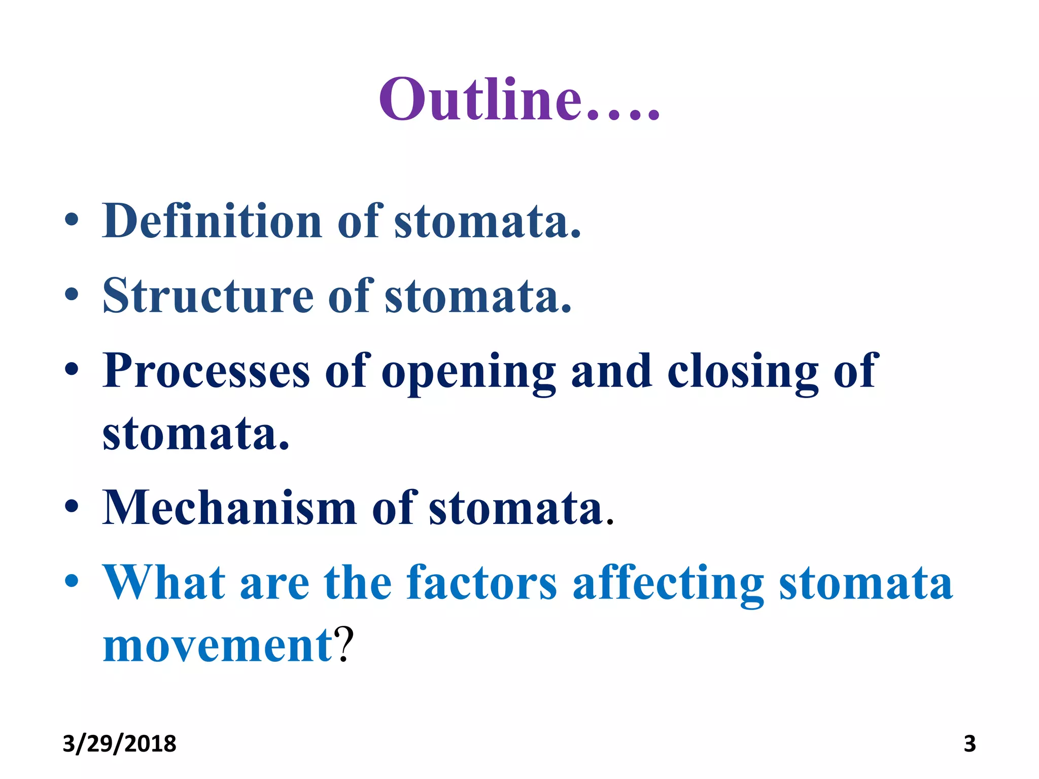 Presentation on stomata | PPTX