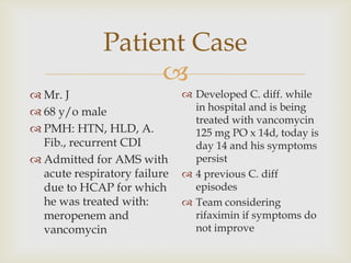 Rifaximin for Recurrent Clostridium Difficile Infections | PPTX