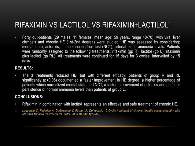 Rifaximin treatment in hepatic encephalopathy | PPTX