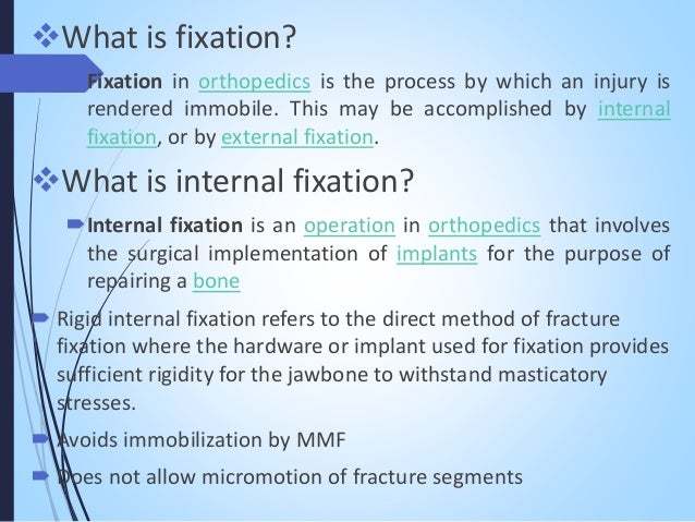Rigid internal fixation in oral surgery