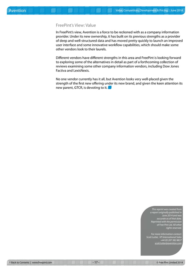 FreePint Review of Avention | PDF