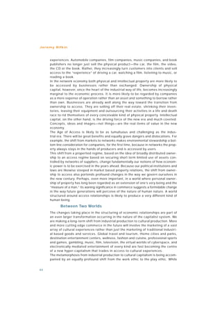 Class # 4 Reading assignment : "The age of Access", Jeremy Rifkin | PDF