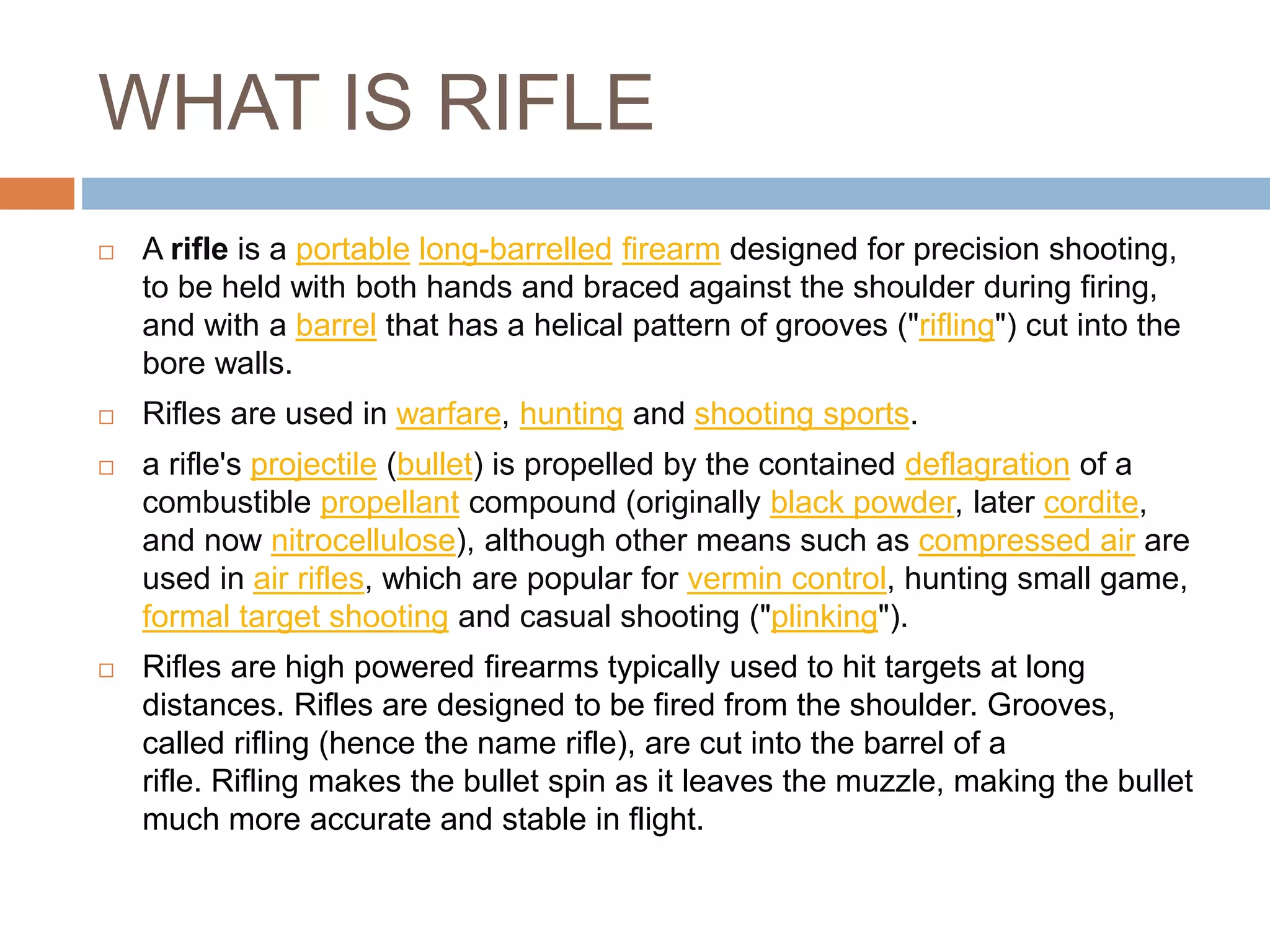 Rifle in forensic ballistics | PPTX