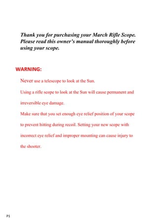 Rifle Scope Instruction Manual FFP | Optics Trade | PDF