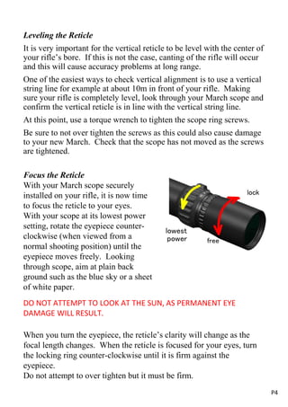Rifle Scope Instruction Manual FFP | Optics Trade | PDF
