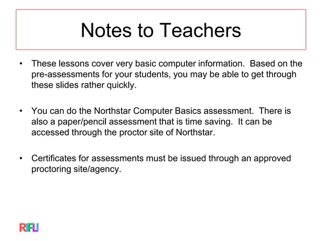 RIFLI-Computer-Basics-Part-1-1 lecture not | PPTX