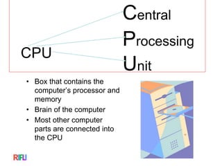 RIFLI-Computer-Basics-Part-1-1 lecture not | PPTX