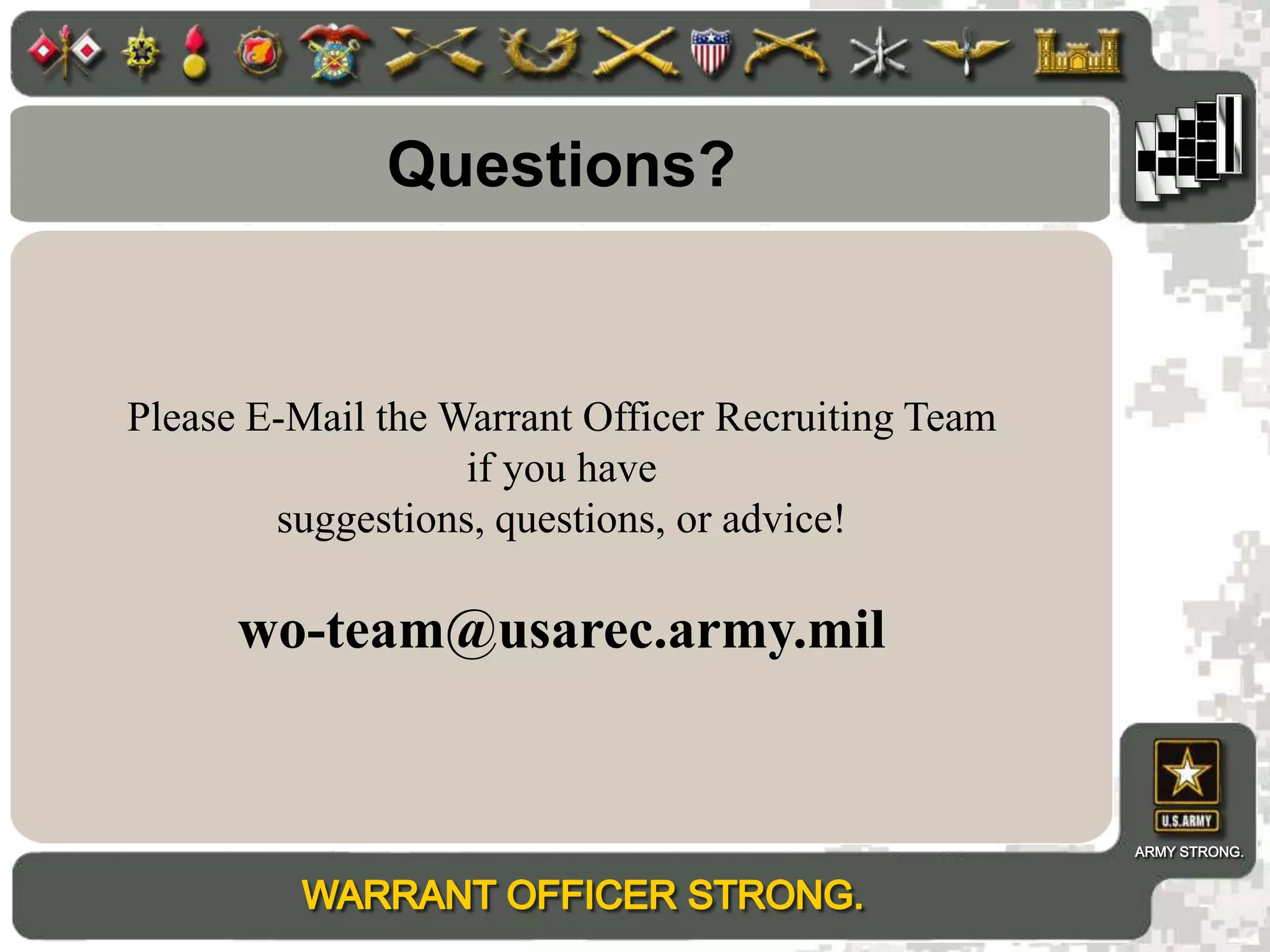 NAVY ENLISTED TO CWO OFFICER PROGRAM BRIEF | PPT