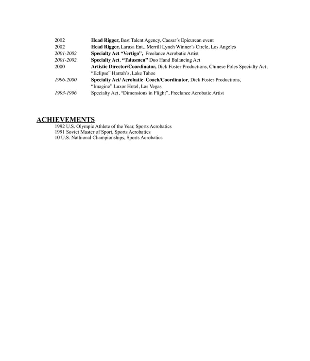 Rigger resume 2015 | PDF