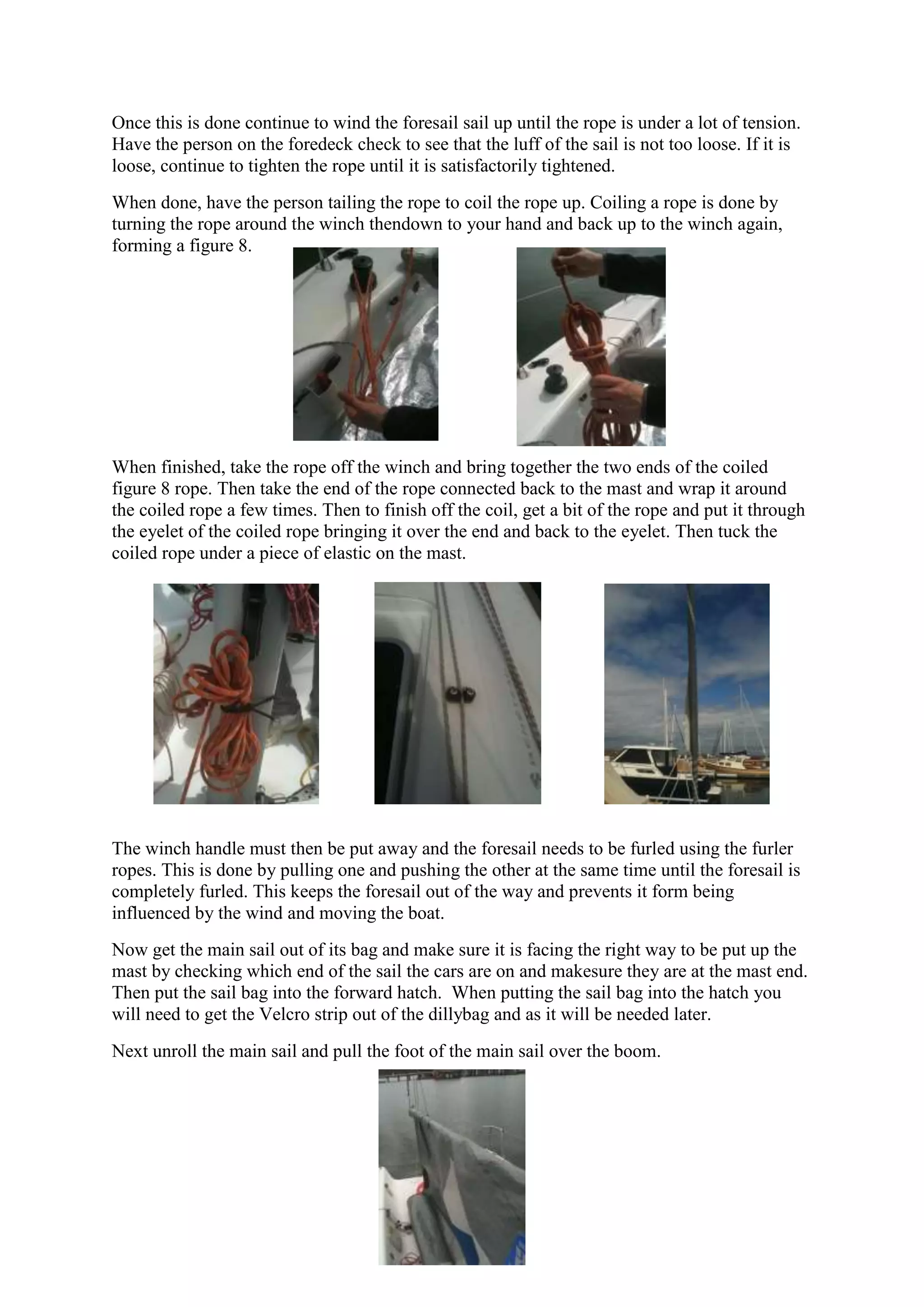 Rigging and derigging a keel boat instruaction assingment | DOCX