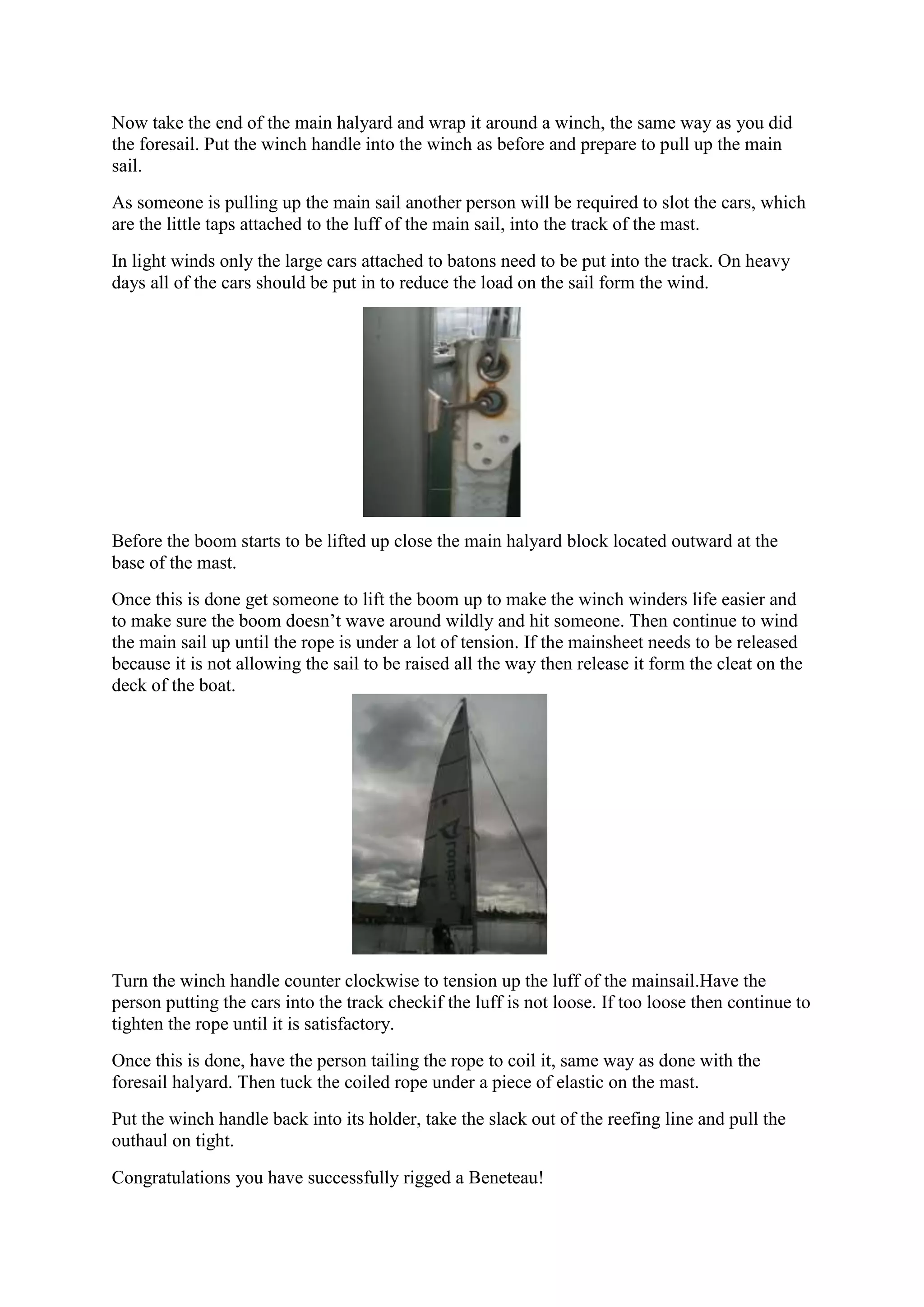 Rigging and derigging a keel boat instruaction assingment | DOCX