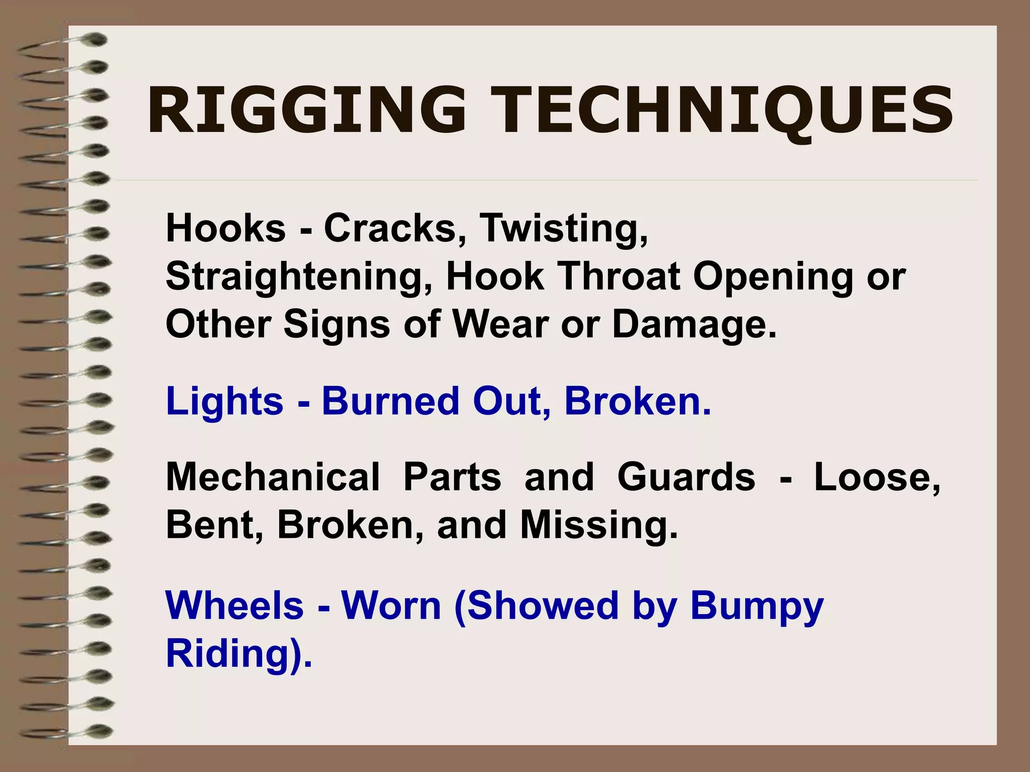 RIGGING TECHNIQUES - CRANE OPERATION &INSPECTION.ppt