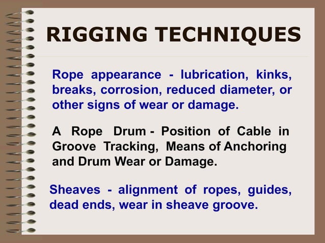 RIGGING TECHNIQUES - CRANE OPERATION &INSPECTION.ppt