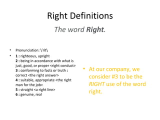 The Word \'Right\' | PPT