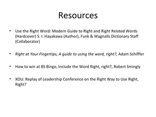 The Word \'Right\' | PPT