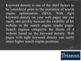 Right keyword density | PPT | Search | Internet