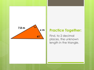 Right Angled Trigonometry Grade 9 Mathematics | PPT