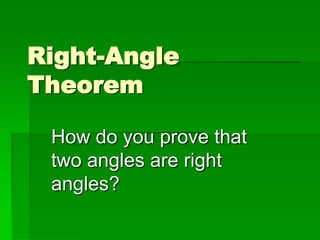 Right angle theorem | PPT
