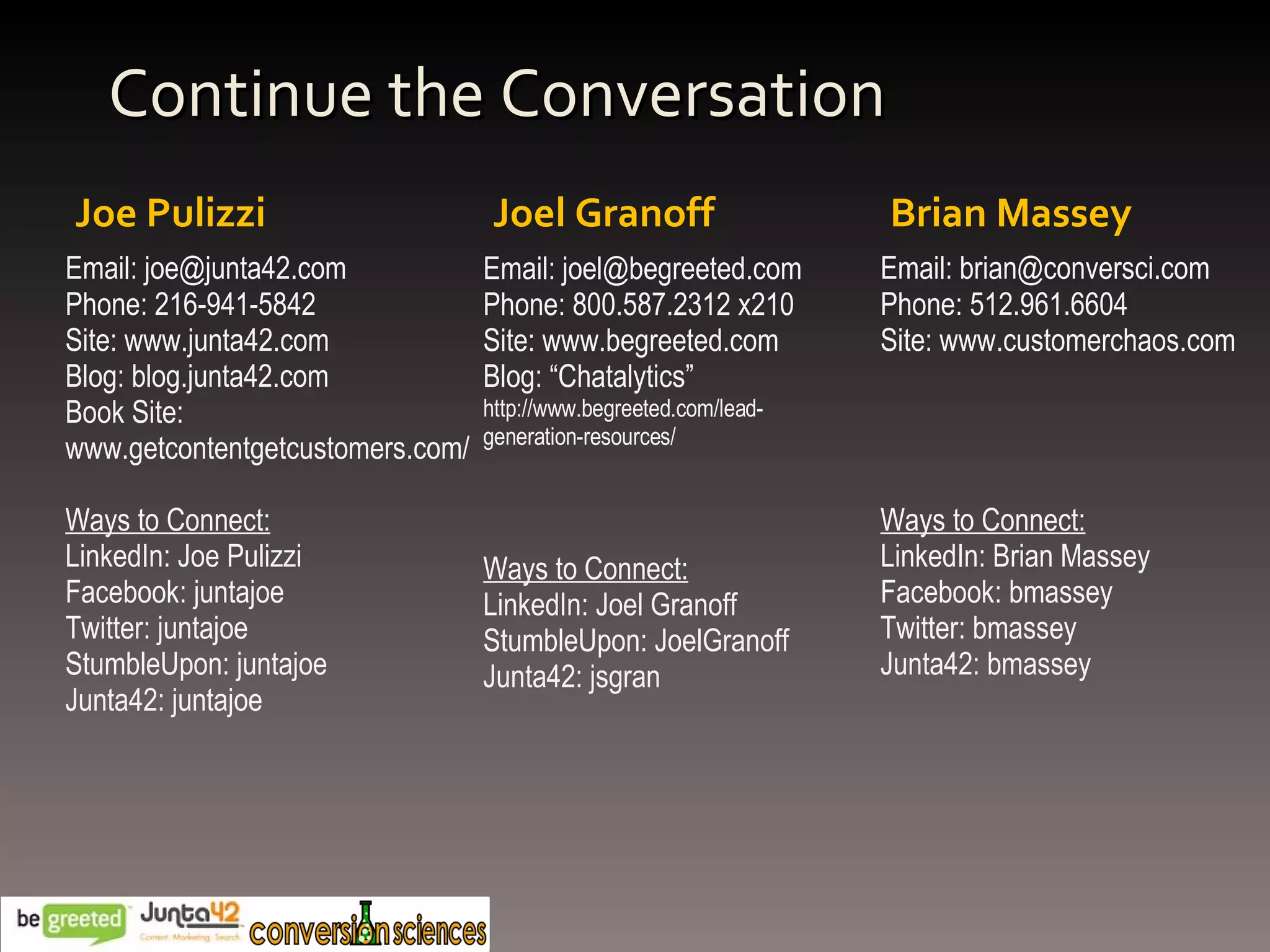 Right Content. Right Response.™ with Pulizzi, Granoff, and Massey | PPT