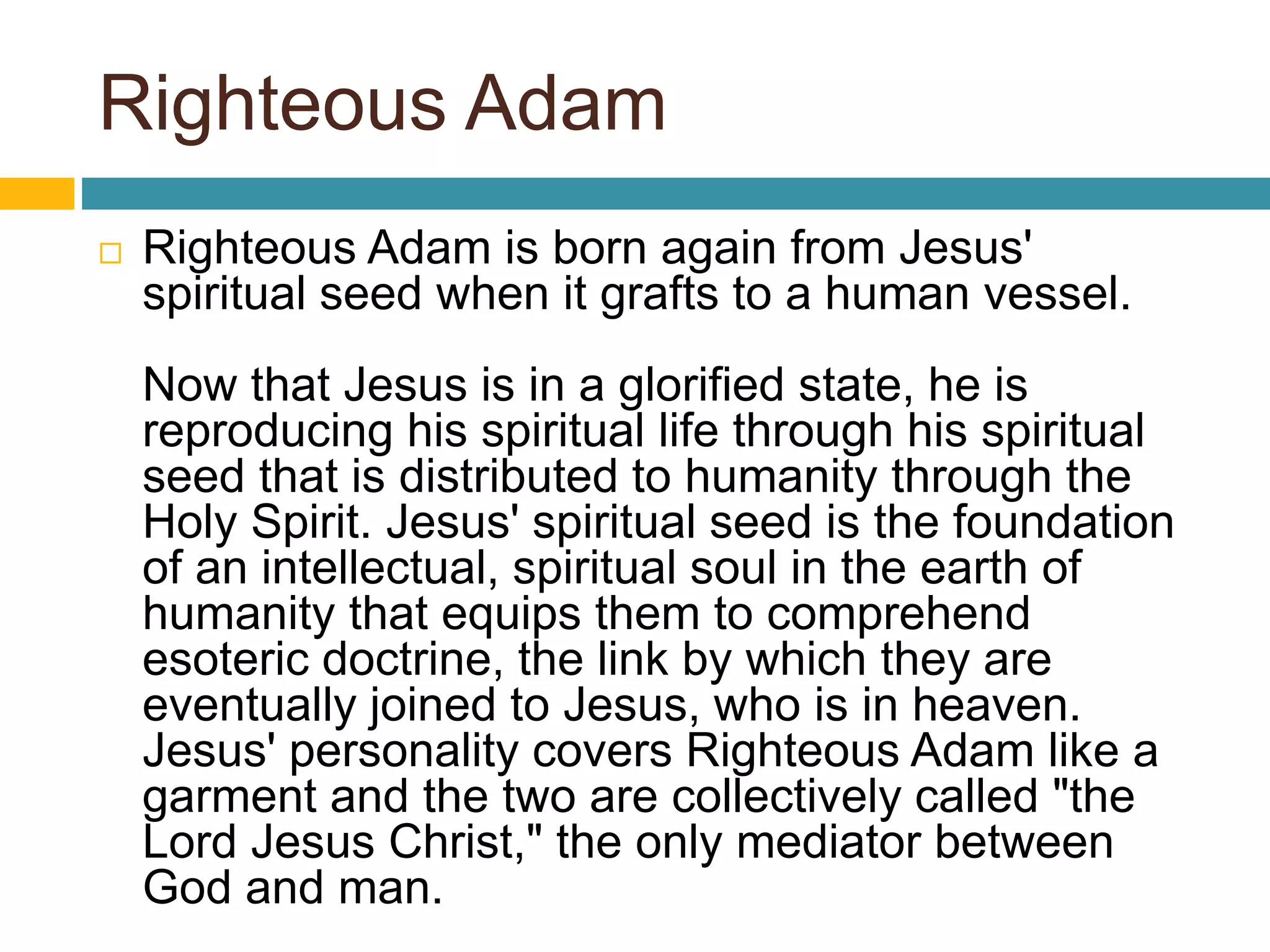 Righteous Adam Born Again Within Humanity | PPTX