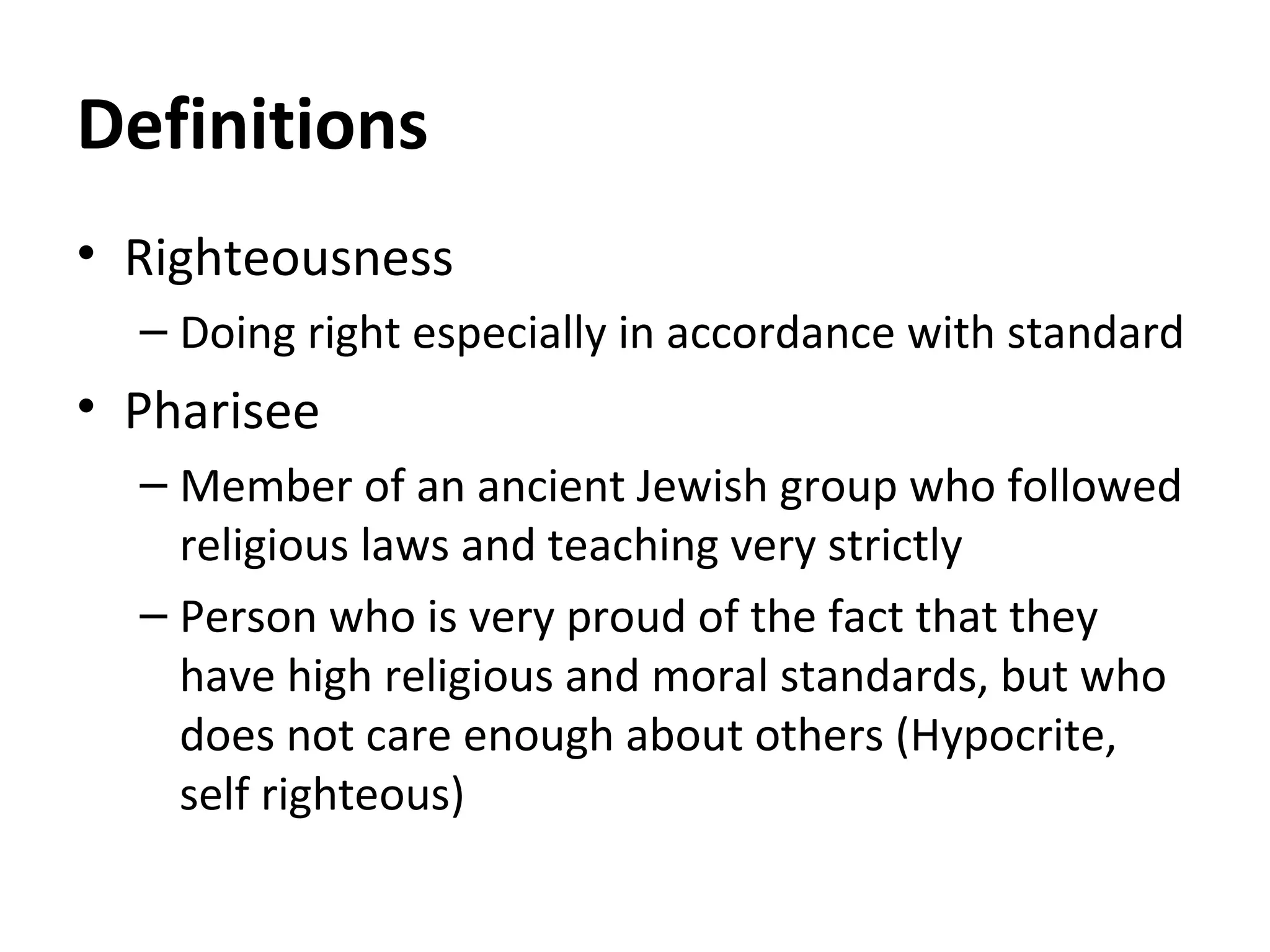 Righteousness that Exceeds that of the Pharisees’ | PPT