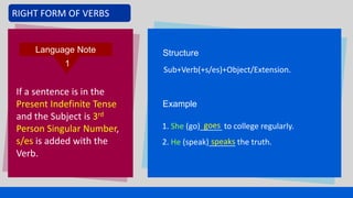 Right form of verbs | PDF