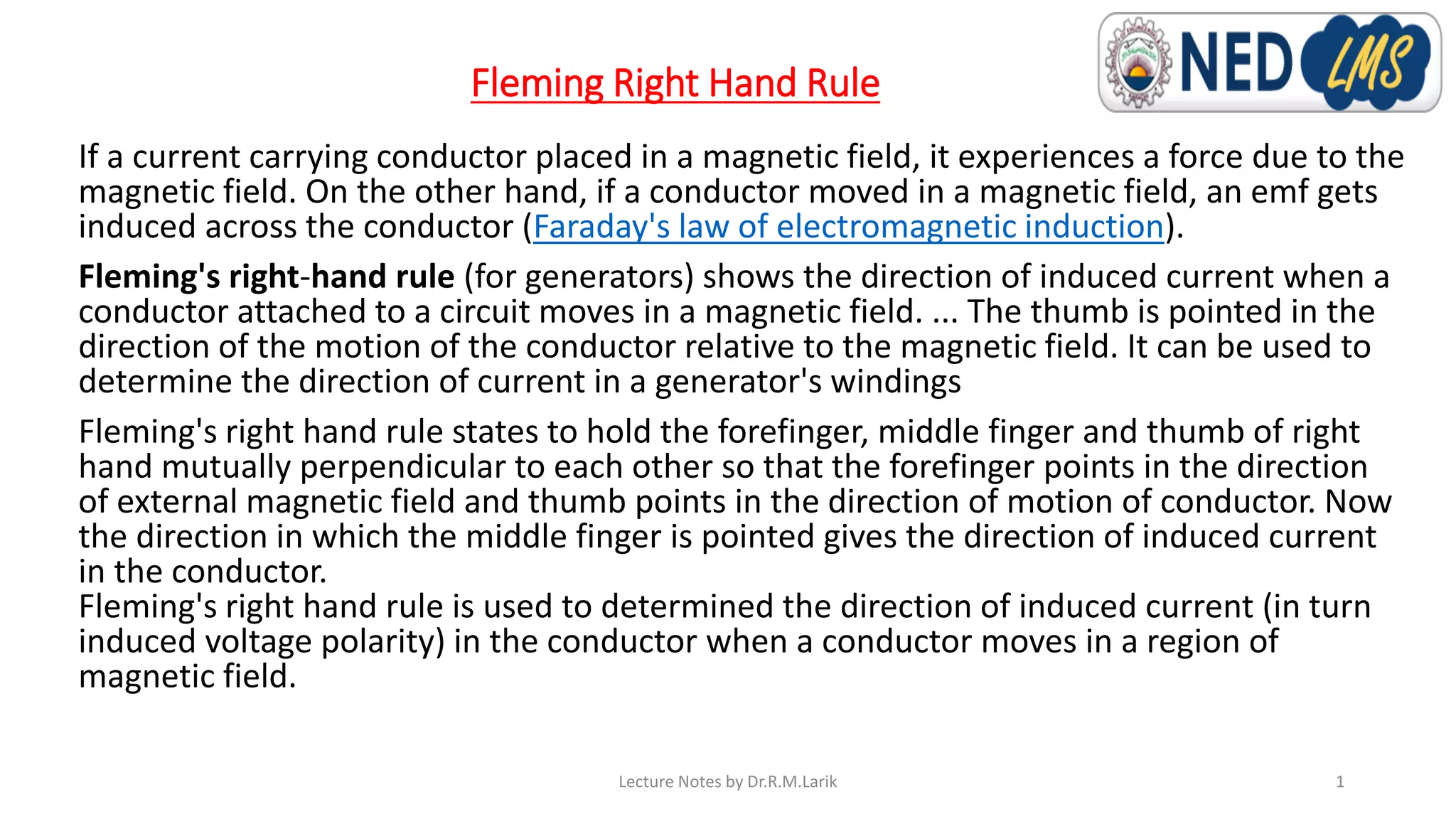 Right hand and left hand rules rotating magnetic field | PDF