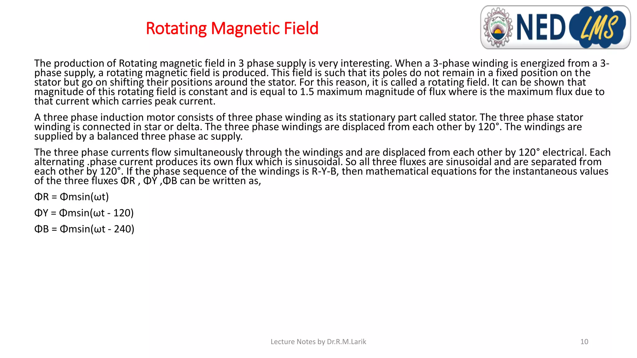Right hand and left hand rules rotating magnetic field | PDF