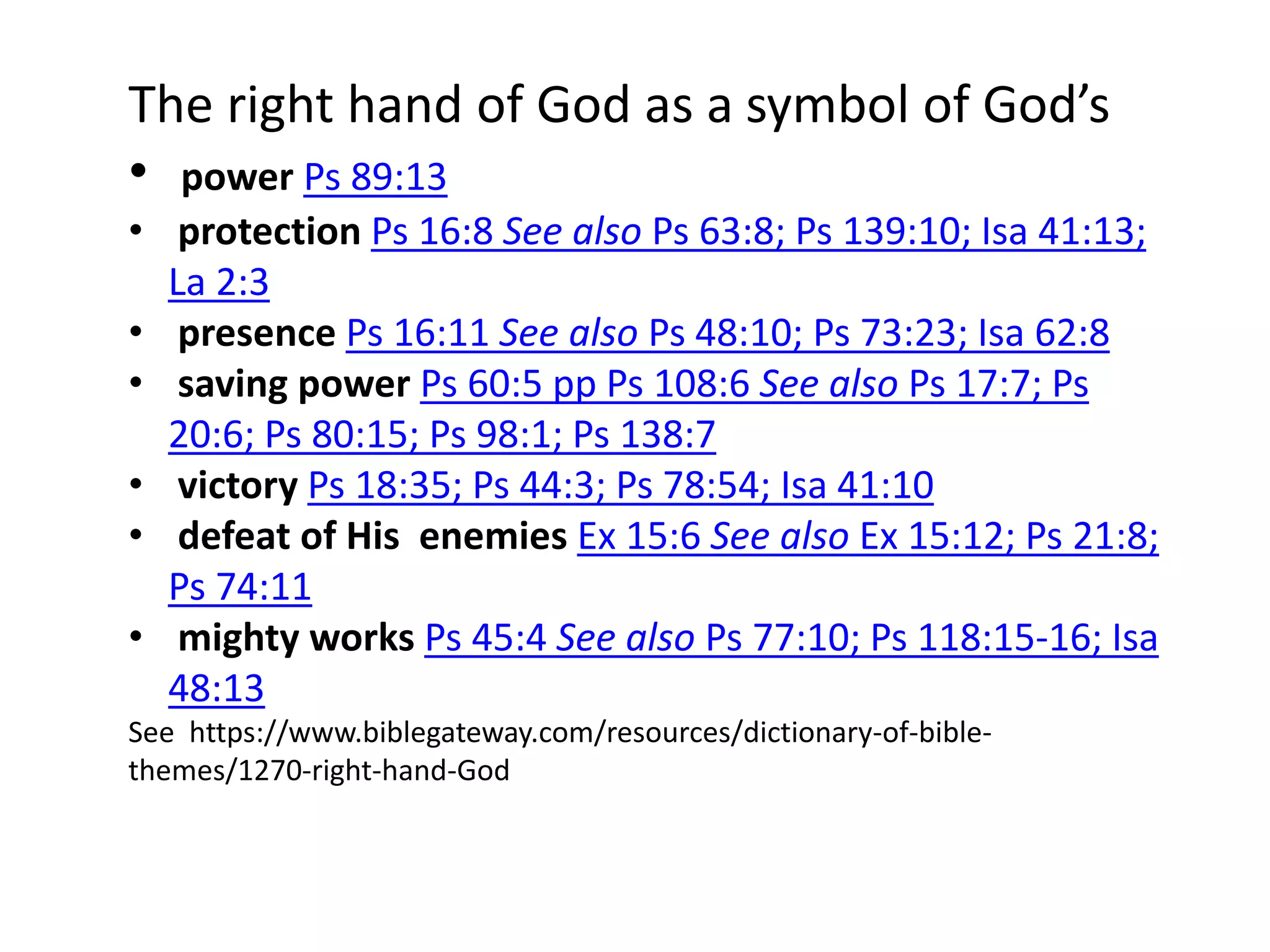 The Right Hand of God in the Psalms | PDF
