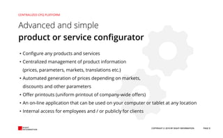 Configure, price and quote (CPQ) platform - Right information | PDF