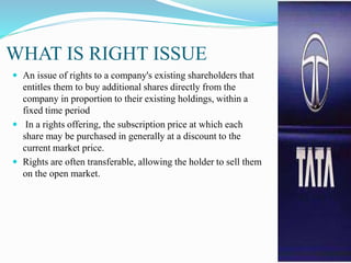 Right issue of tata motors | PPTX