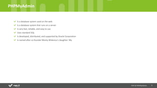 Rits Brown Bag - PHP & PHPMyAdmin | PPTX | Databases | Computer Software and Applications