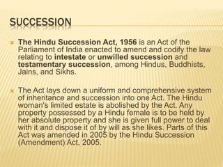 Right of succession of hindu woman under dayabhaga | PPTX