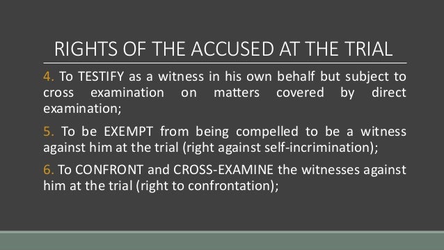Right of the accused