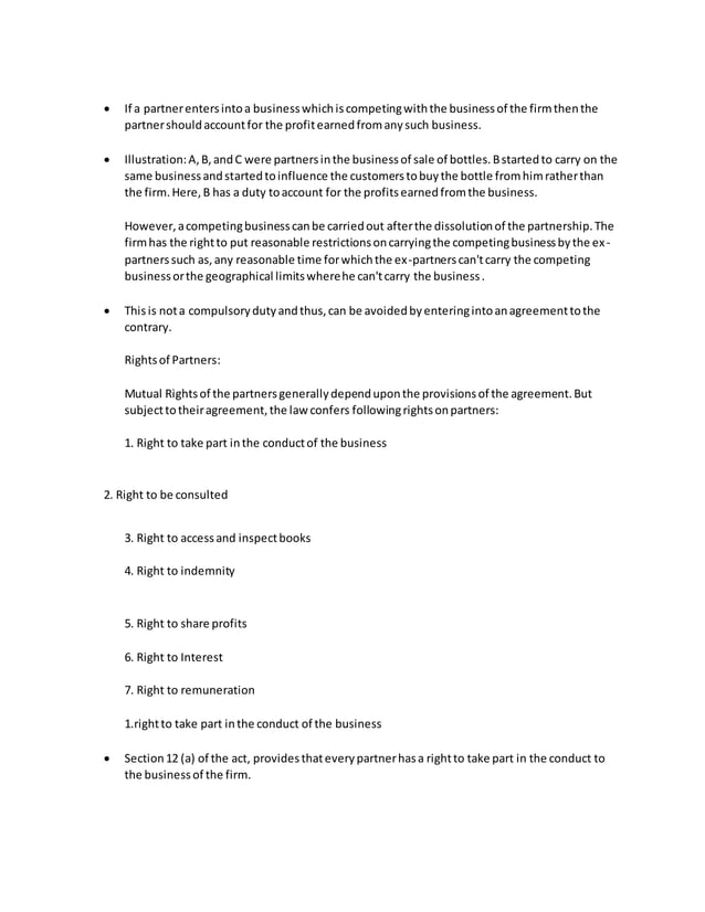 Rights and DUTIES of partner.docx | Legal Services Industry | Industries