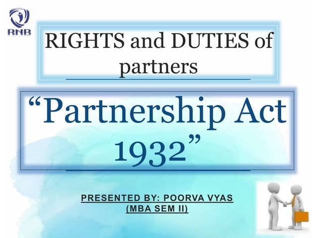 Rights and duties of partners | PPTX | Business | Business and Finance