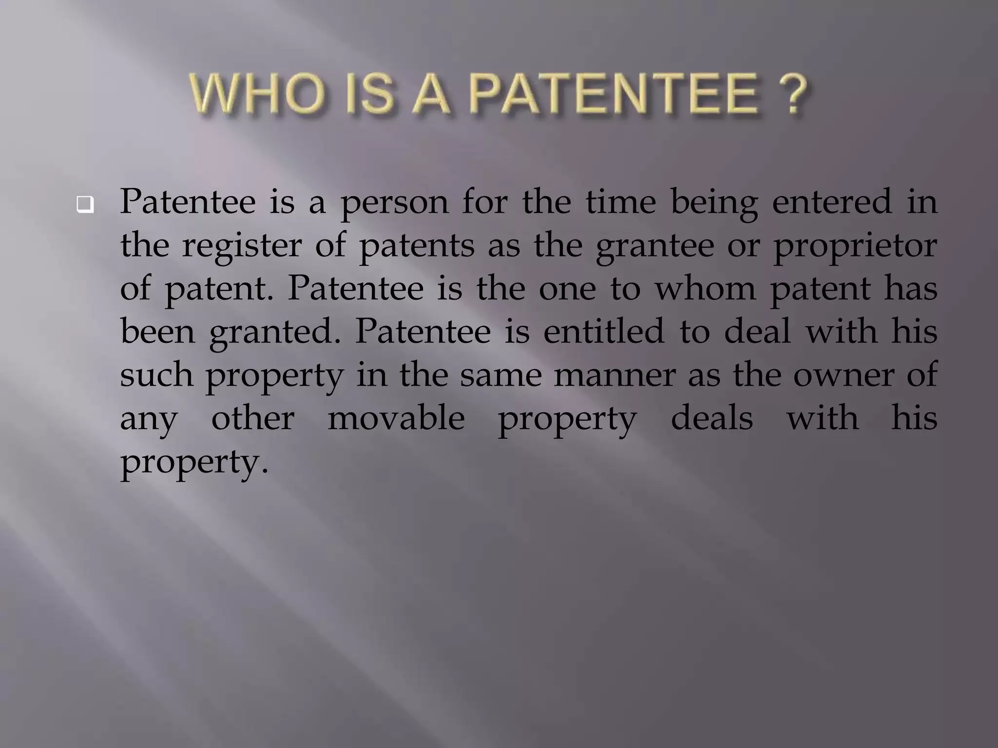 Rights and limitations of patentee | PPTX